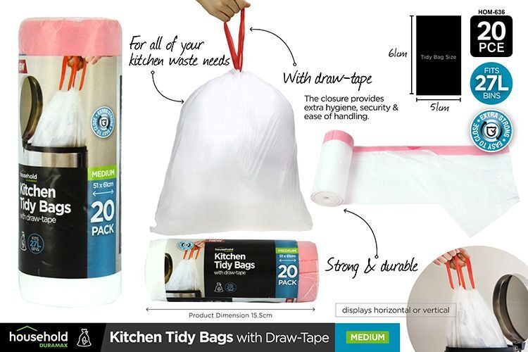 DURAMAX - KITCHEN TIDY BAGS WITH DRAWTAPE - MEDIUM | The Famous Arthur ...