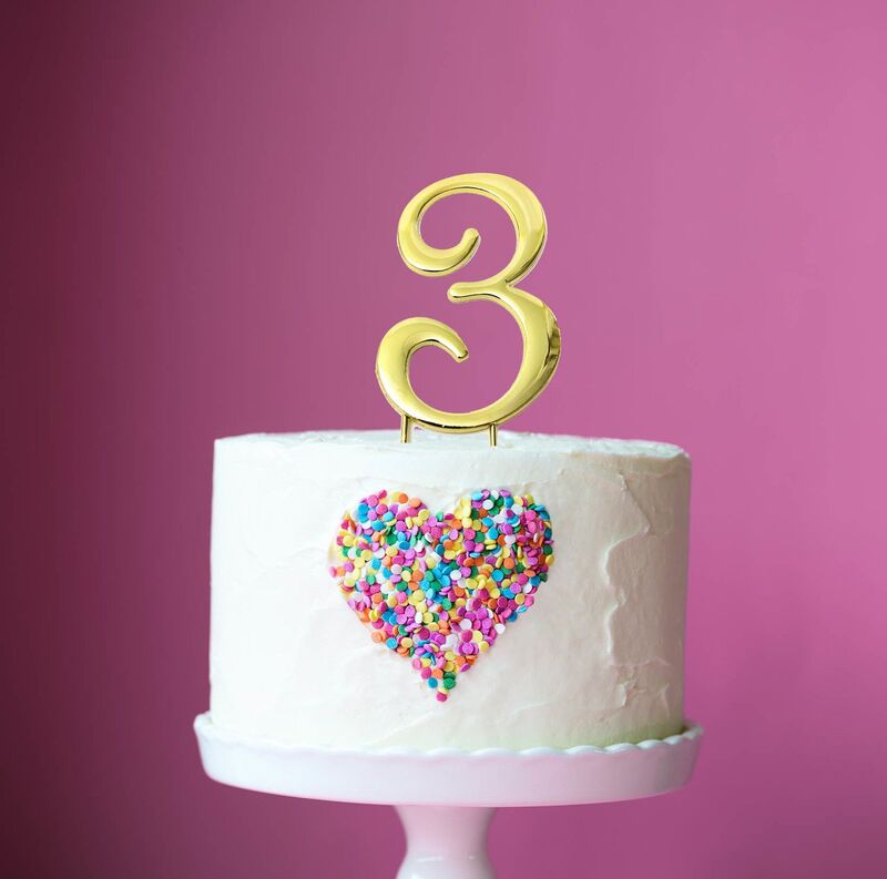 CAKE TOPPER - NUMBER 3 - 7CM - GOLD | The Famous Arthur Daley's