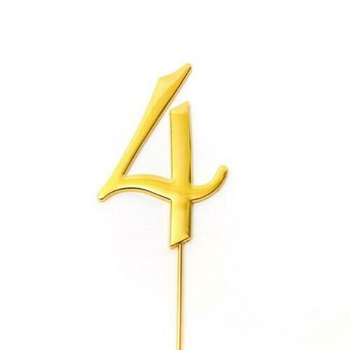 CAKE TOPPER - NUMBER 4 - 7CM - GOLD | The Famous Arthur Daley's