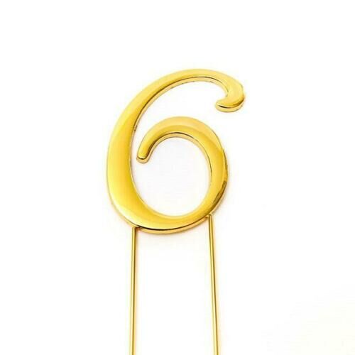 CAKE TOPPER - NUMBER 6 - 7CM - GOLD | The Famous Arthur Daley's