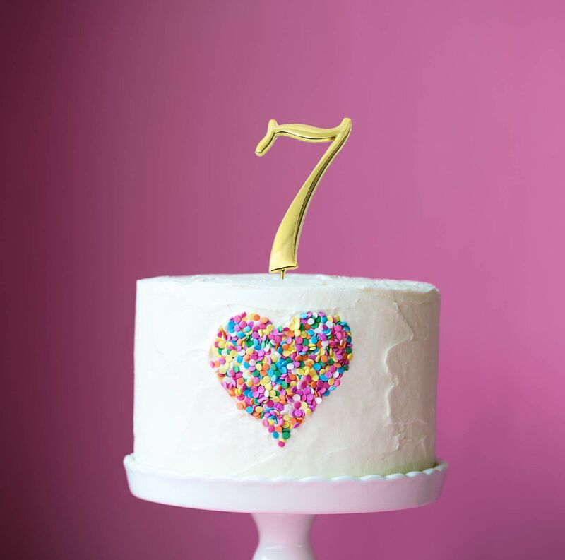 CAKE TOPPER - NUMBER 7 - 7CM - GOLD | The Famous Arthur Daley's