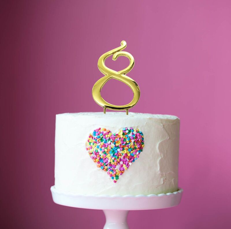 CAKE TOPPER - NUMBER 8 - 7CM - GOLD | The Famous Arthur Daley's