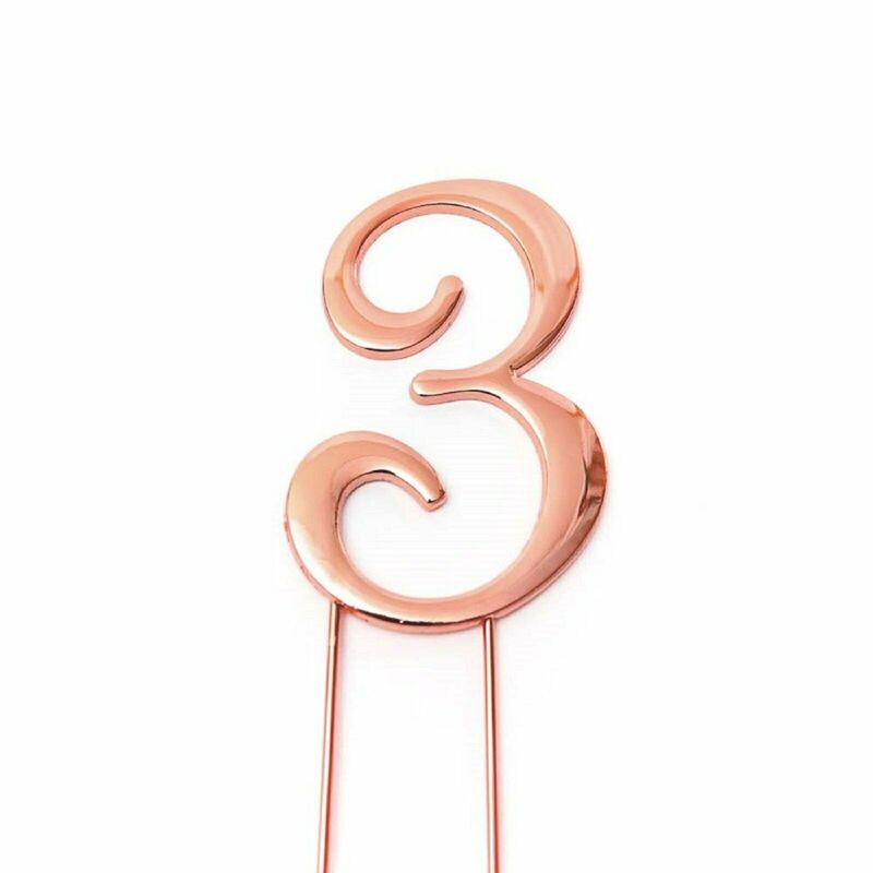 CAKE TOPPER - NUMBER 3 - 7CM - ROSE GOLD | The Famous Arthur Daley's
