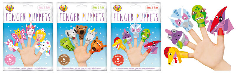 FINGER PUPPET KIT 5PK 3 ASST FOAM | The Famous Arthur Daley's