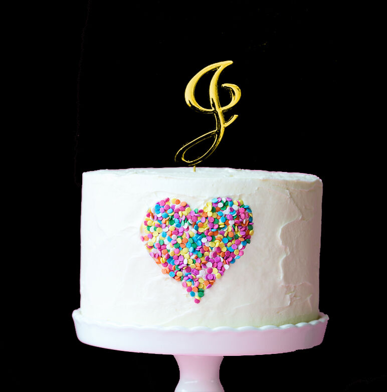 GOLD CAKE TOPPER LETTER - J | The Famous Arthur Daley's