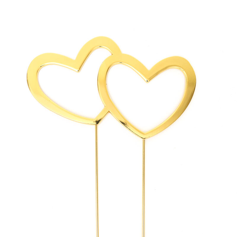 CAKE TOPPER - DOUBLE HEART - GOLD PLATED | The Famous Arthur Daley's