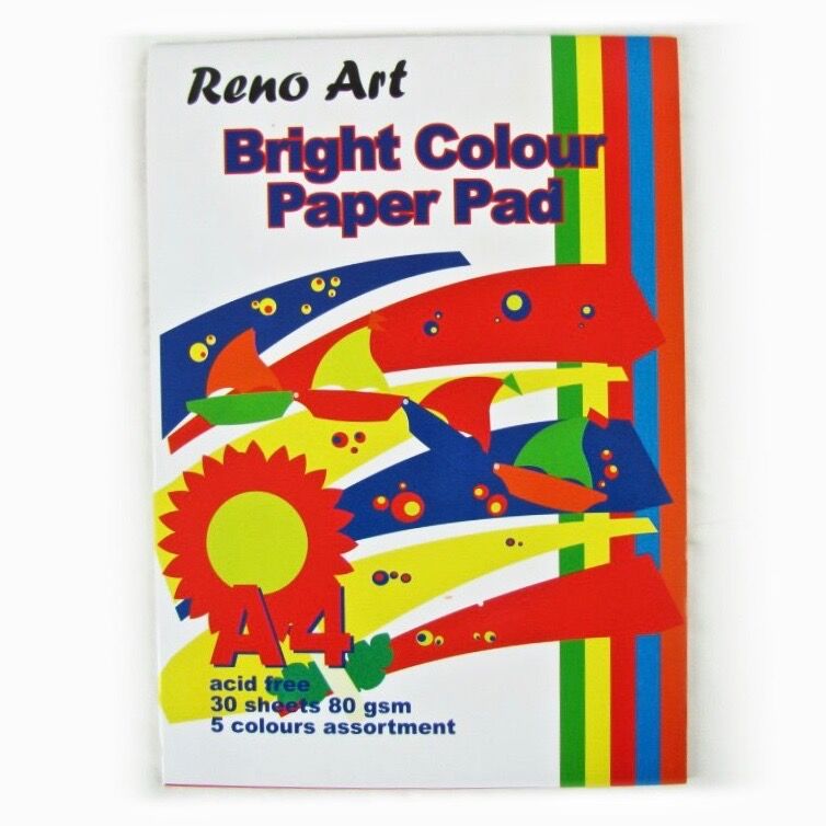 RENO ART - BRIGHT COLOUR PAPER PAD - A4 | The Famous Arthur Daley's