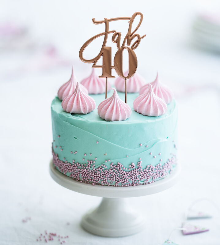 CAKE TOPPER - FAB 40 - ROSE GOLD PLATED | The Famous Arthur Daley's