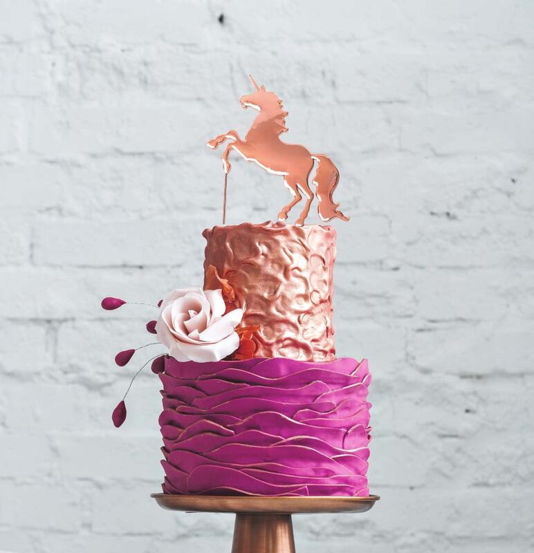 CAKE TOPPER - UNICORN - ROSE GOLD PLATED | The Famous Arthur Daley's