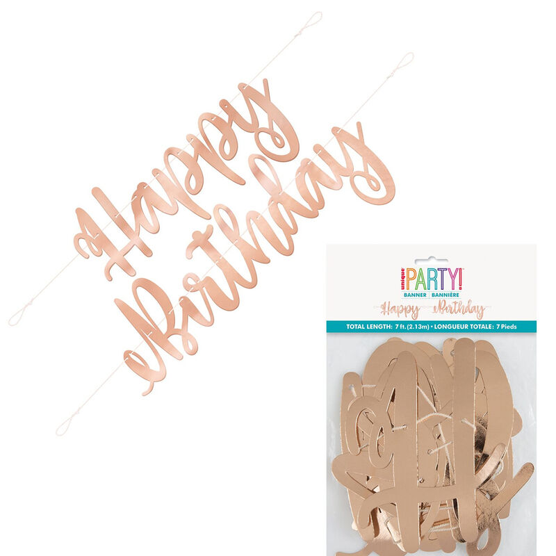ROSE GOLD HAPPY BIRTHDAY JOINT BANNER | The Famous Arthur Daley's