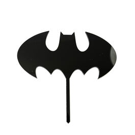 ACRYLIC CAKE TOPPER - BATMAN LOGO - BLACK | The Famous Arthur Daley's